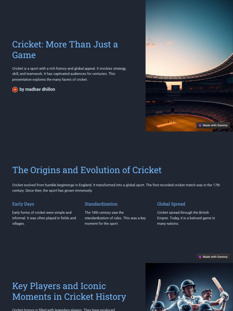 Cricket More Than Just A Game | PDF | Cricket | Bowling (Cricket)