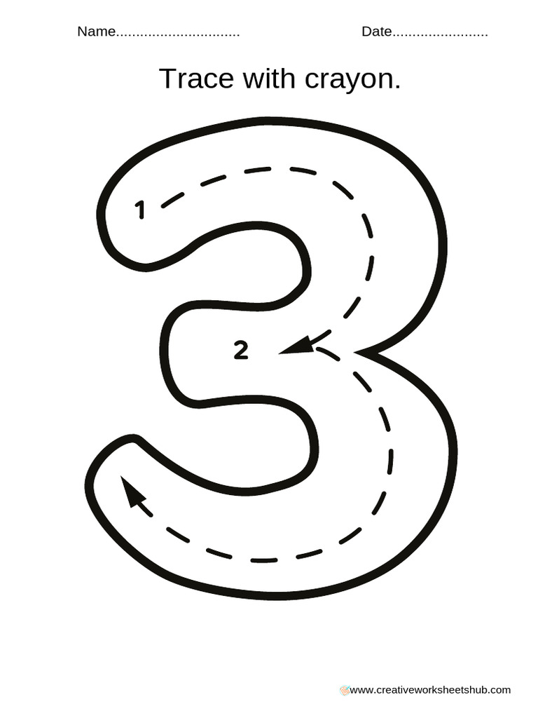 Number Tracing 3 1 | PDF