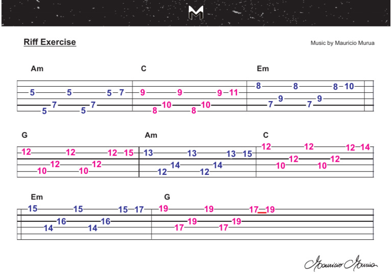 Riff Exercise PDF | PDF