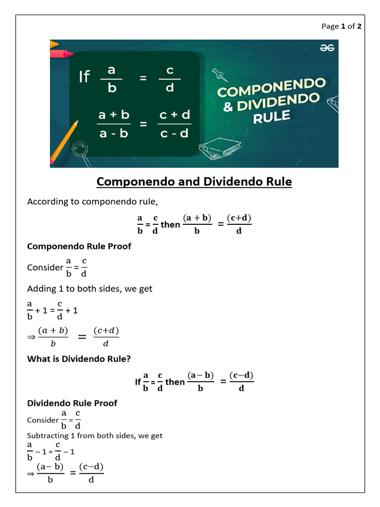 Class 10 Componendo and Dividendo Rule | PDF