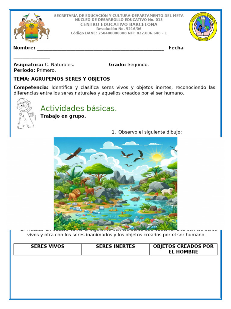 Agrupemos Seres y Objetos 2° | PDF | Naturaleza