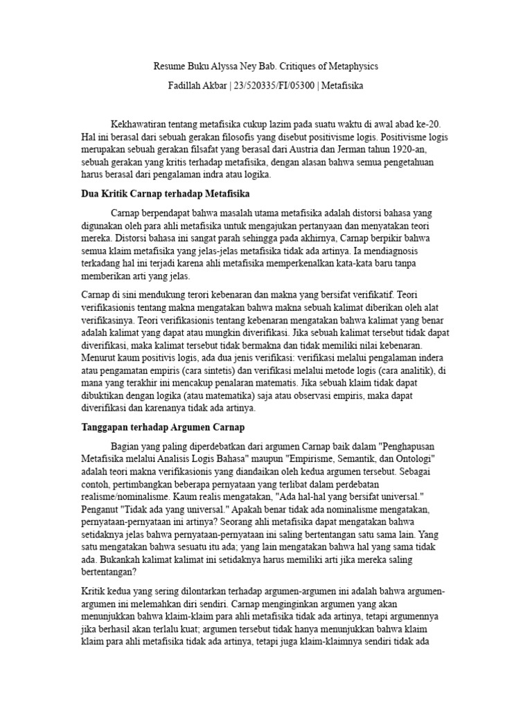 Resume Buku Alyssa Ney Bab 4_Fadillah Akbar | PDF