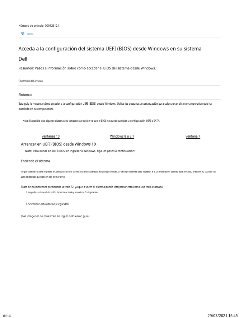 Acceda+a+la+configuración+del+sistema+UEFI+BIOS+desde+Windows+en+su+sistema+Dell | PDF | Bios ...