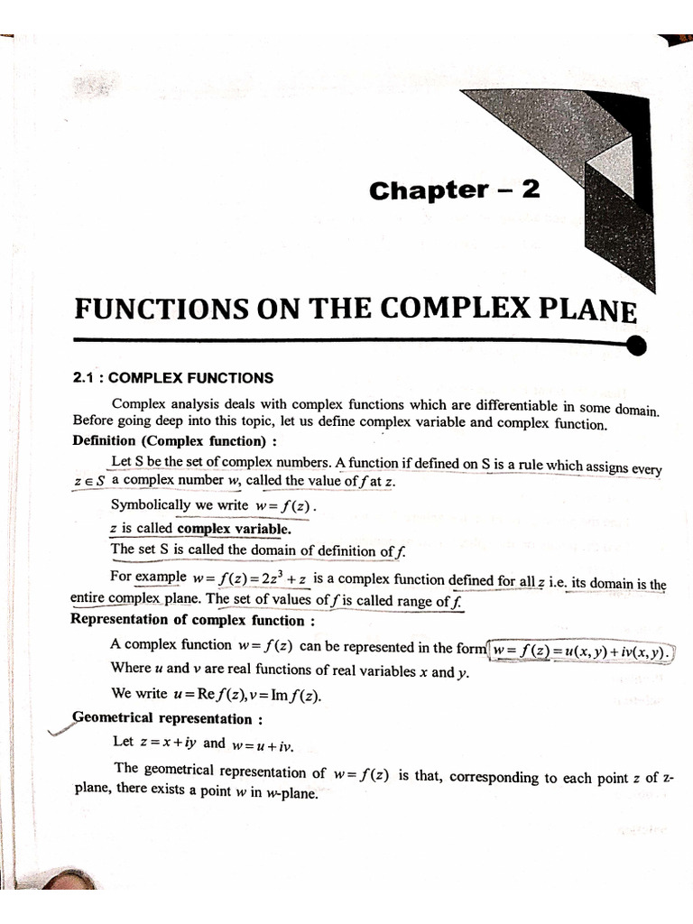 Chapter - 2 (Function On The Complex Plane) | PDF
