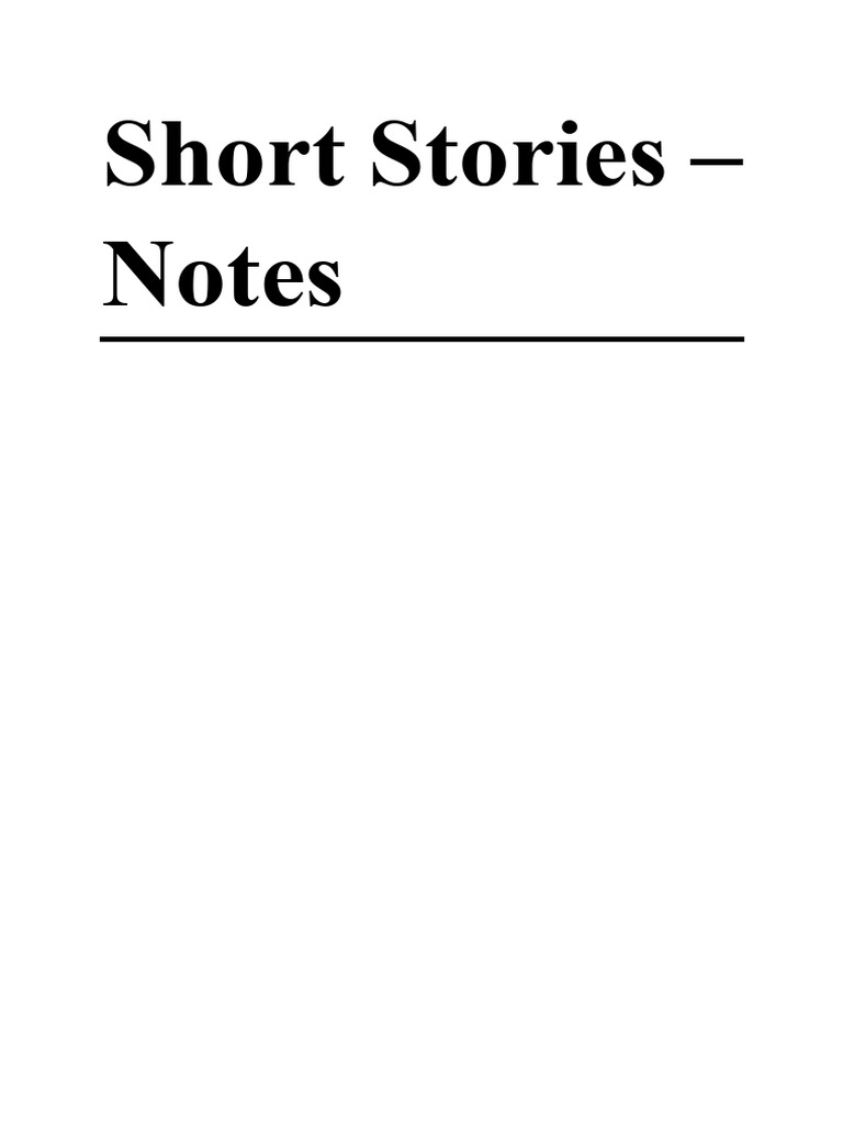Short Stories Notes | PDF | Latin American Literature | Narration
