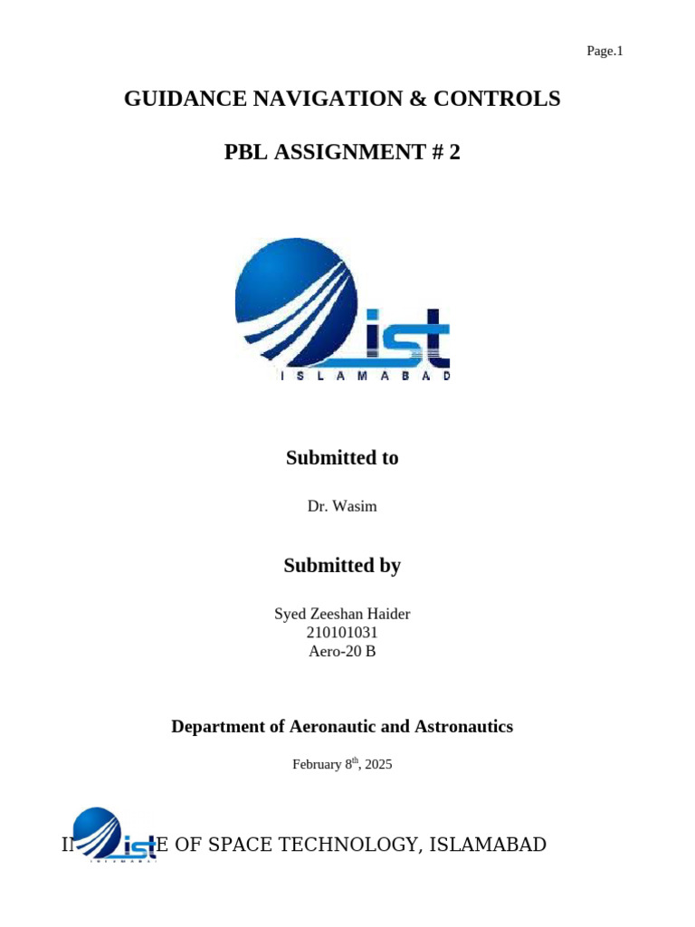 Zeeshan 210101031 PBL Gnav | PDF | Kalman Filter | Mechanics