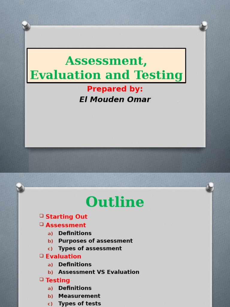 Assessment, Evaluation & Testing | PDF | Educational Assessment | Cognition