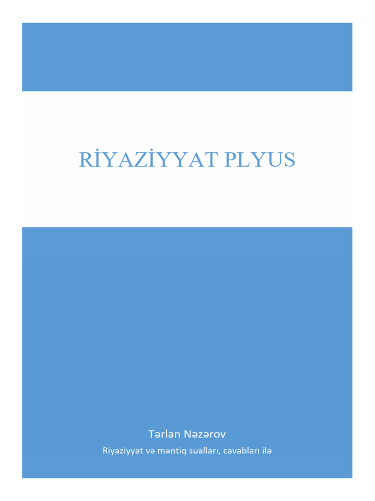 Kitab Riyaziyyat Plyus | PDF