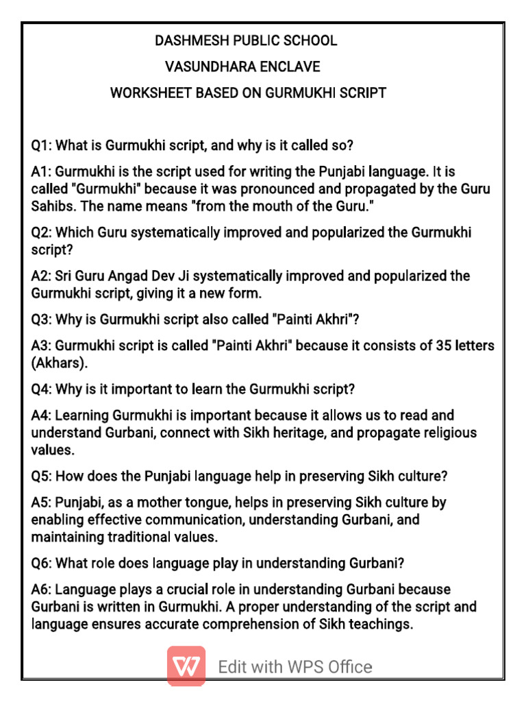 Gurmukhi Script | PDF