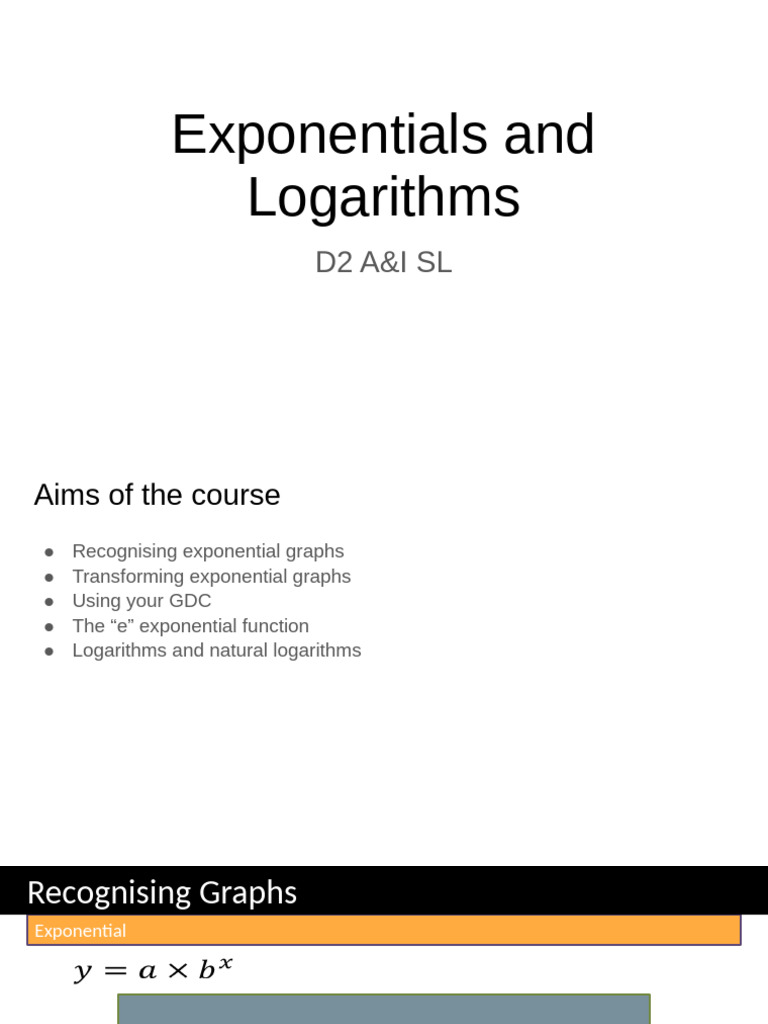Exponentials and Logarithms | PDF