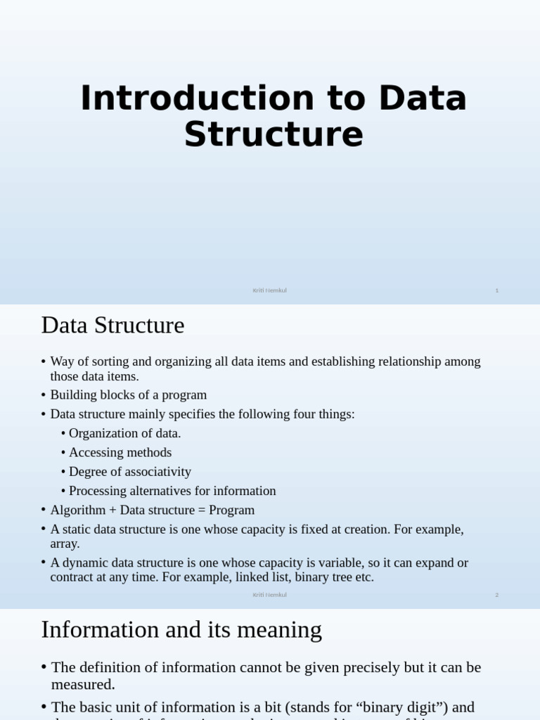 Unit 1Introduction to DS_b01f49cc 992f 4c5d b372 9bb0f5067c97 | PDF | Pointer (Computer ...