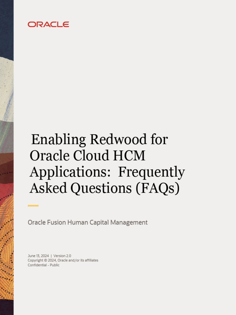 FAQs For Enabling Redwood For HCM 24B | PDF | Oracle Corporation ...