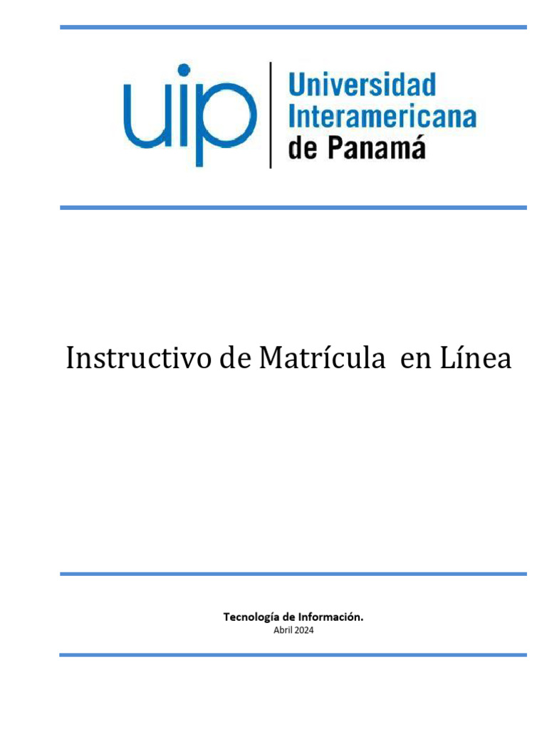 UIP_Instructivo_de_Matricula_en_Linea_2024 | PDF | Internet | Bancos