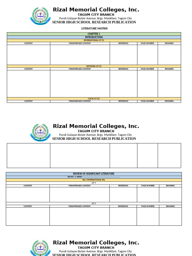 LITERATURE-MATRIX-1 | PDF