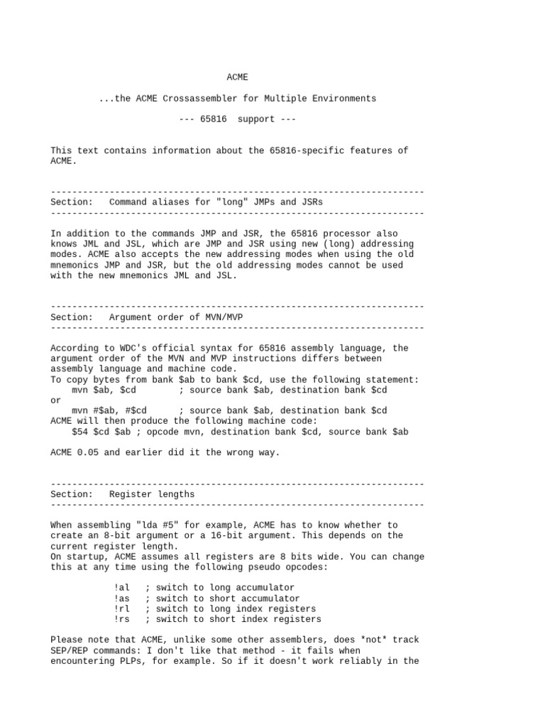 65816 | PDF | Assembly Language | Classes Of Computers