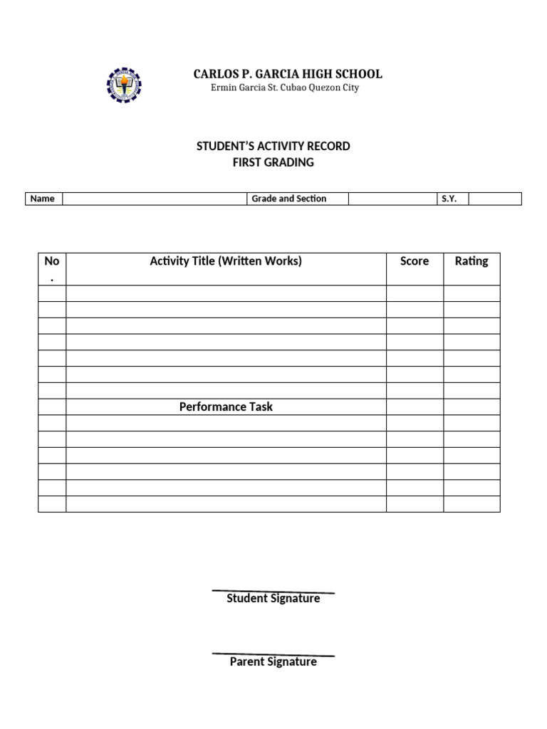 STUDENT-ACTIVITY-RECORD | PDF