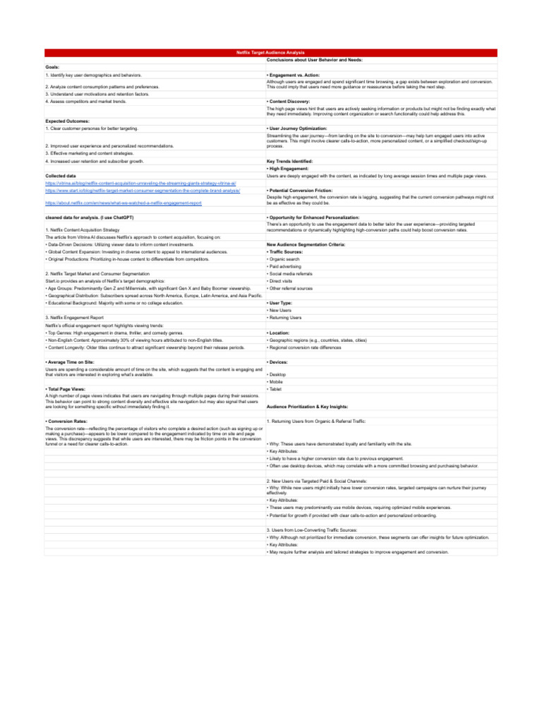 Netflix Target Audience Insights | PDF | Market Segmentation | Netflix