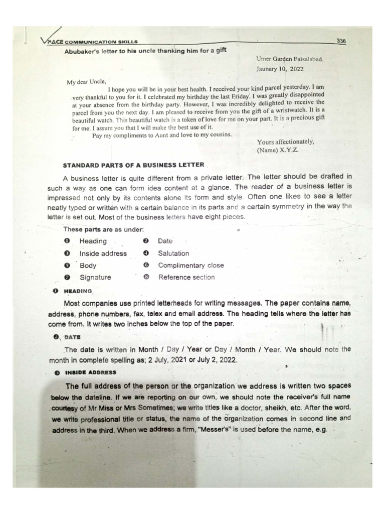 English Letter Writing Notes | PDF