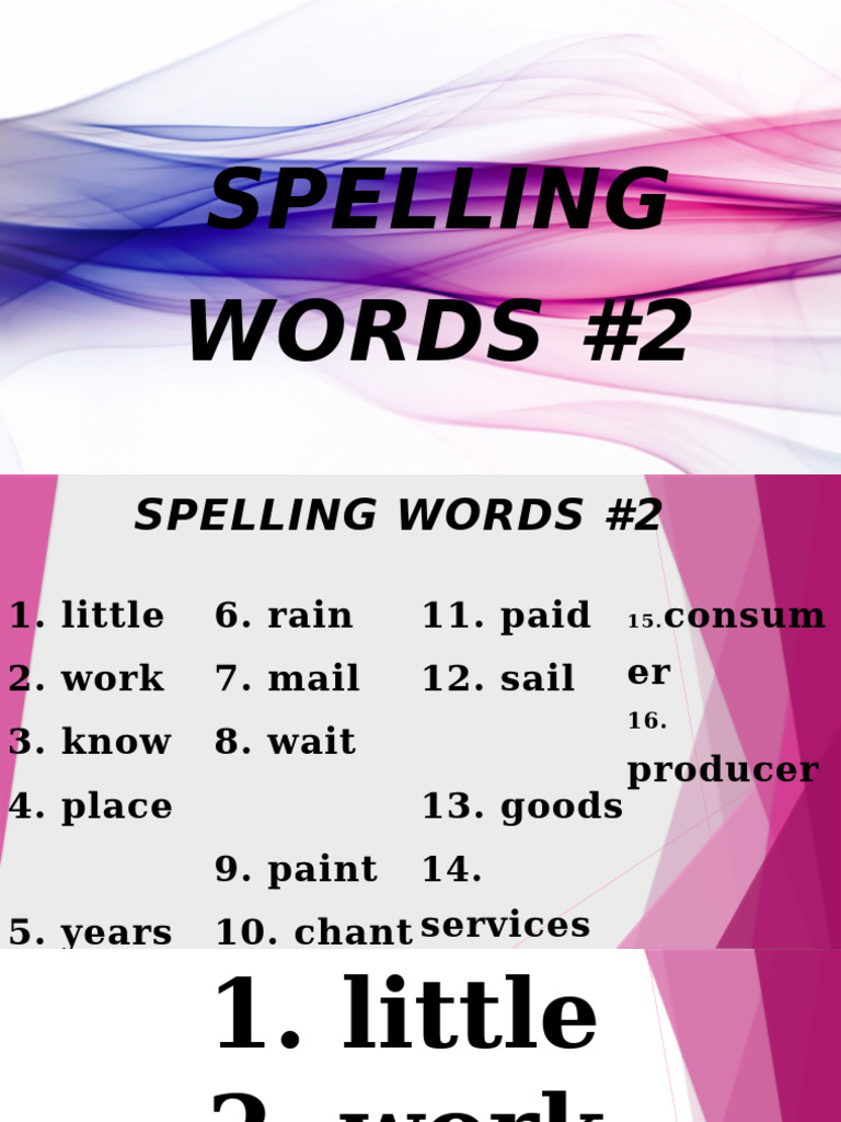 SPELLING WORDS 2 | PDF