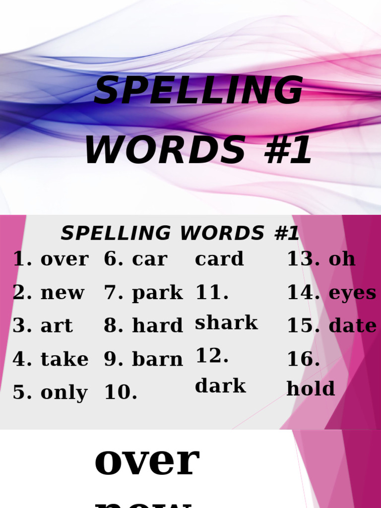 SPELLING WORDS 1 | PDF