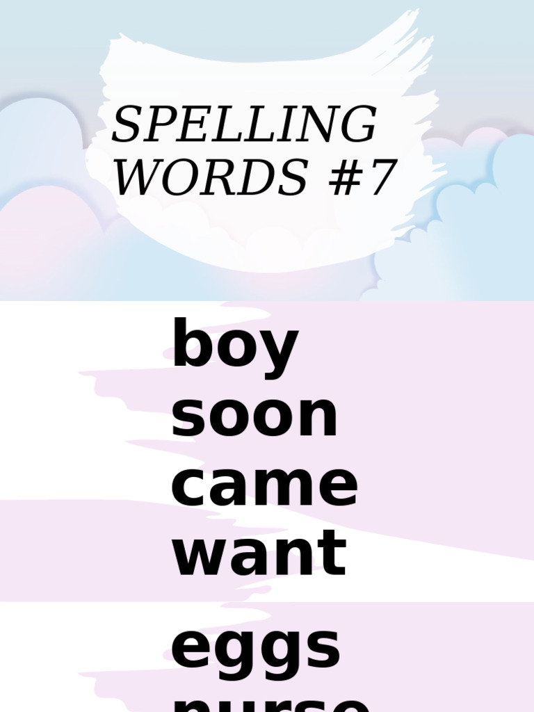 Spelling Words 7 | PDF
