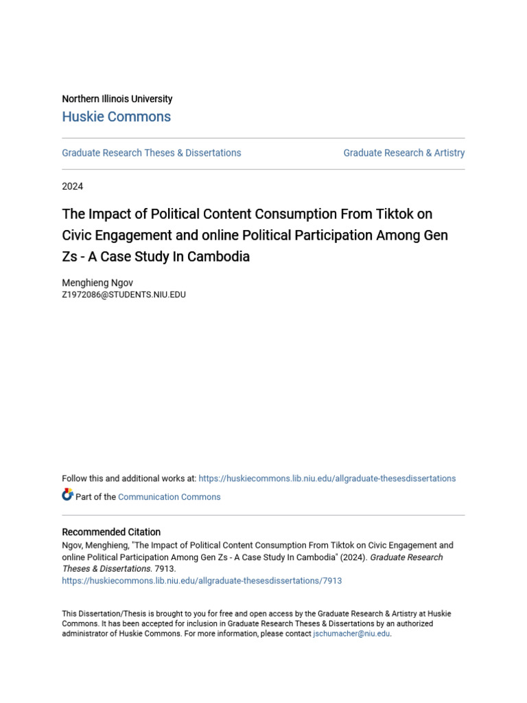TikTok's Impact on Gen Z Civic Engagement | PDF | Social Media ...
