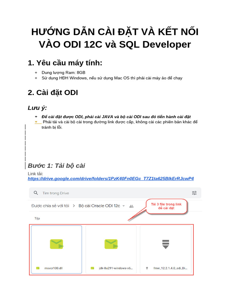 HƯỚNG DẪN CÀI ĐẶT ODI 12C VÀ SQL DEVELOPER | PDF