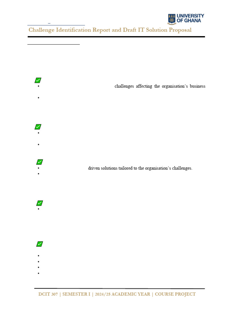 Challenge Identification Report and Draft IT Solution Proposal | PDF ...