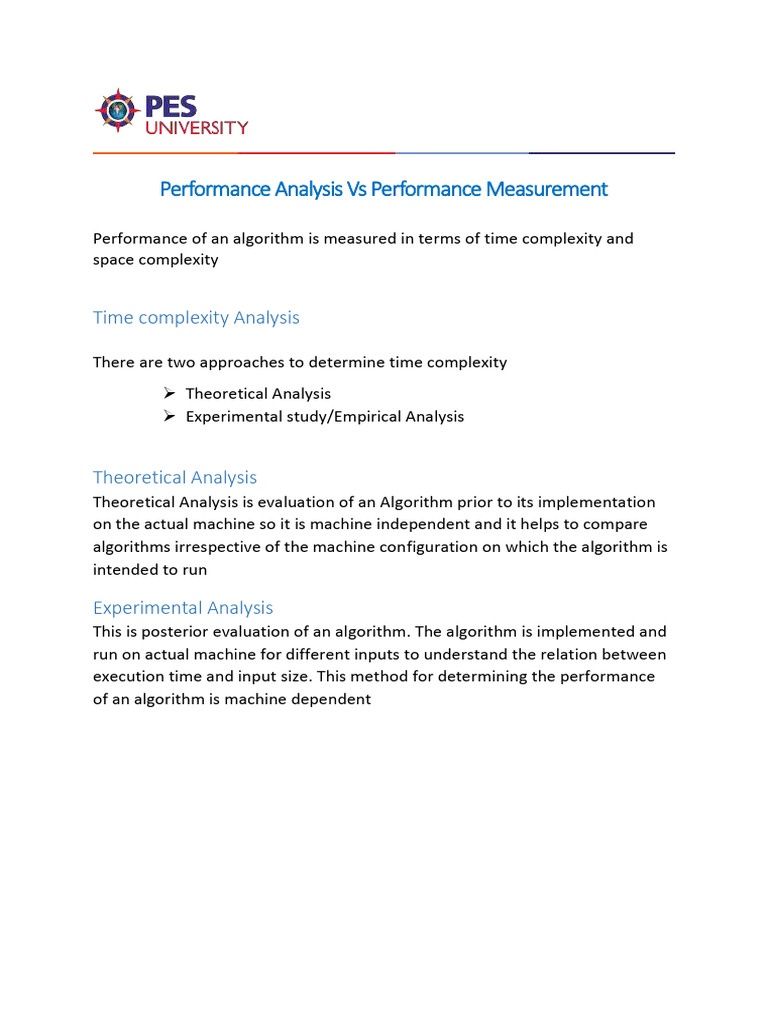 Performance Analysis Vs Performance Measurement_20210128135030 | PDF | Time Complexity | Algorithms