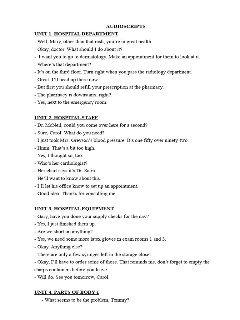 TAPESCRIPTS-Listening -EOP HSS 1 | PDF