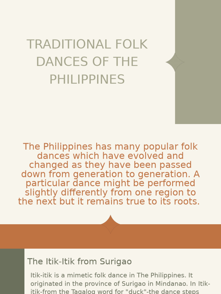 Philippine Traditional Folk Dances | PDF | Dances | Performing Arts