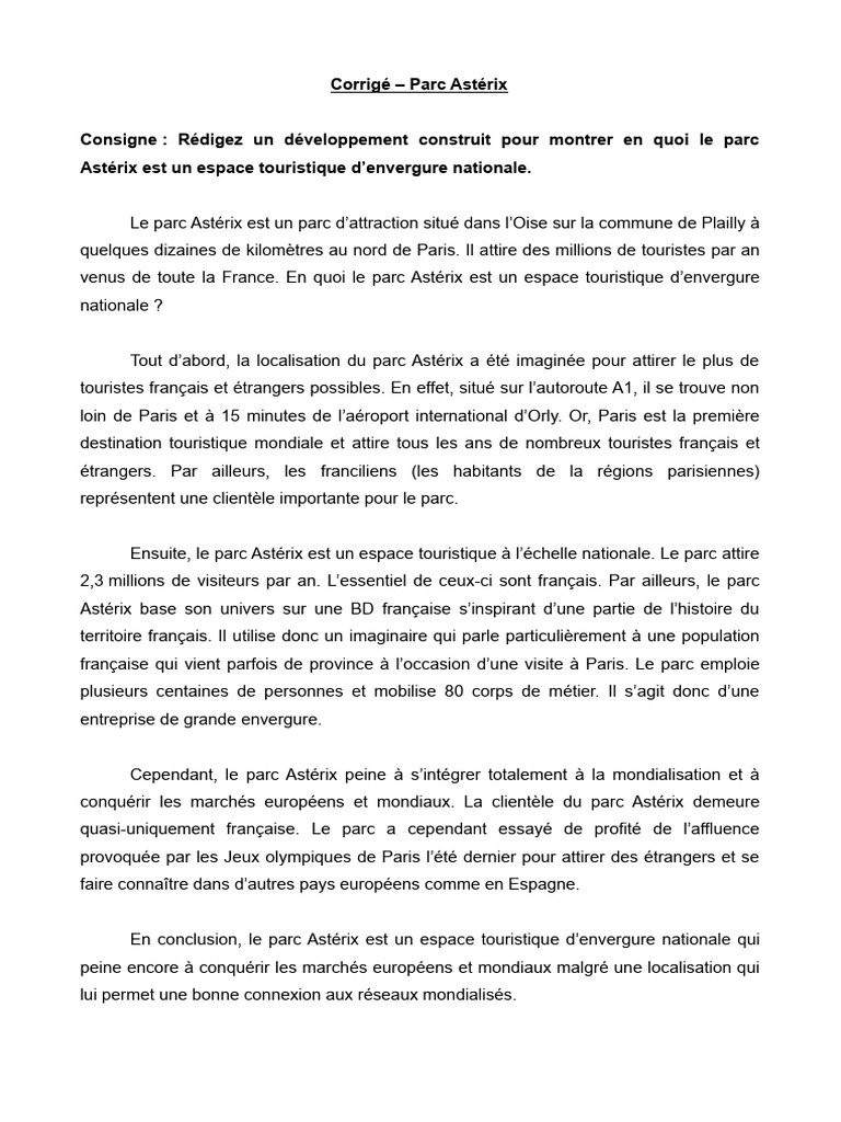 Parc Astérix : Attraction Touristique Nationale | PDF