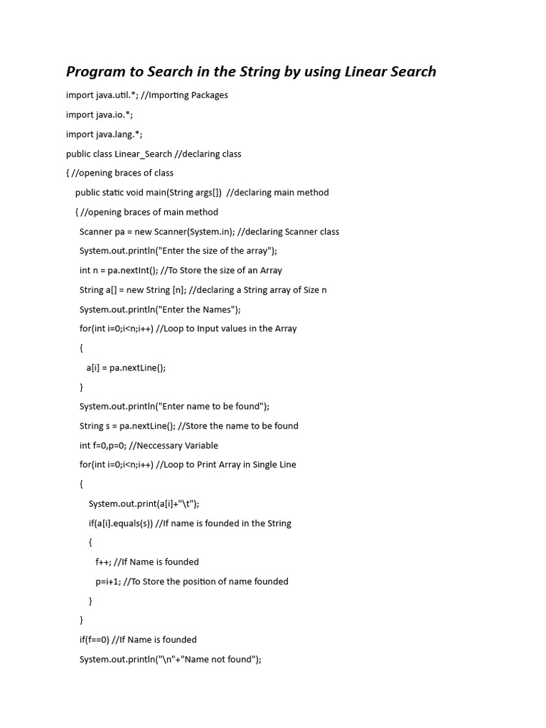 Linear Search | PDF
