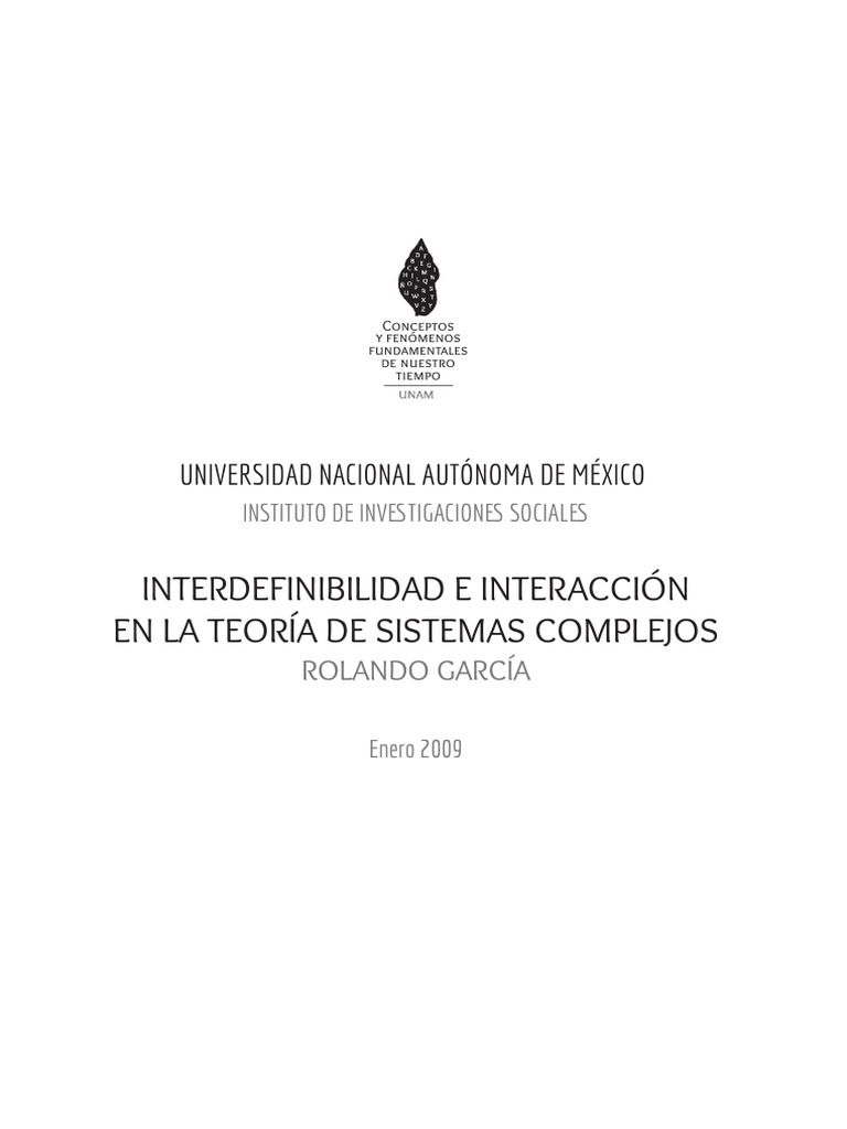 Sistemas Complejos Interdisciplina Rolando Garcia | PDF | Sistema | Interdisciplinariedad