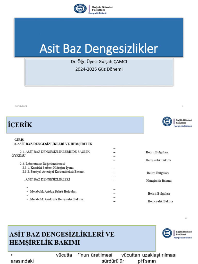 3 Asit-Baz Dengesizlikleri Ve Hemşirelik Bakımı - 250114 - 023501 | PDF