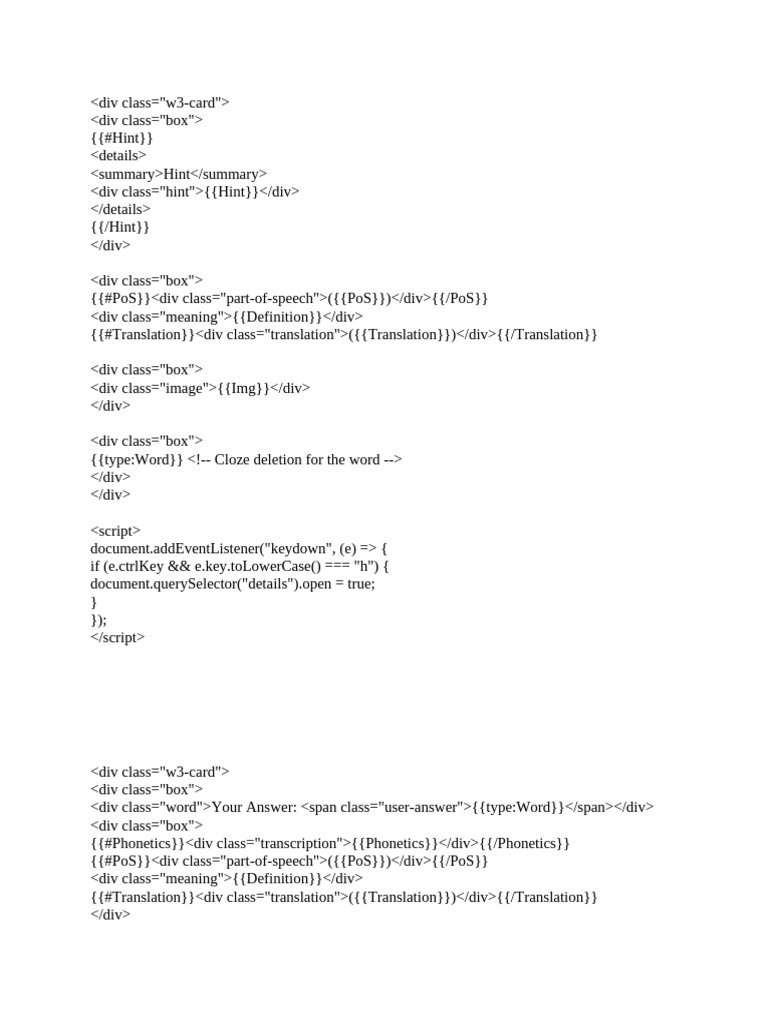 code of anki flashcard | PDF