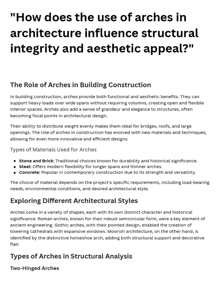 How Does The Use of Arches in Architecture Influence Structural ...