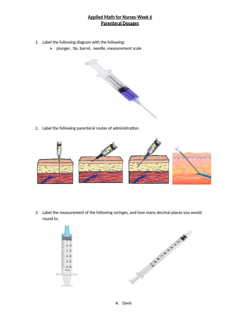 Parenteral Practice Problems-Student | PDF | Syringe | Dose (Biochemistry)