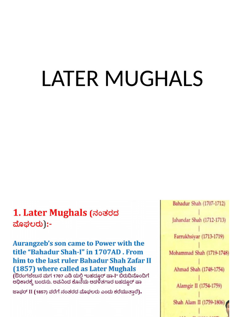 History of Later Mughals | PDF