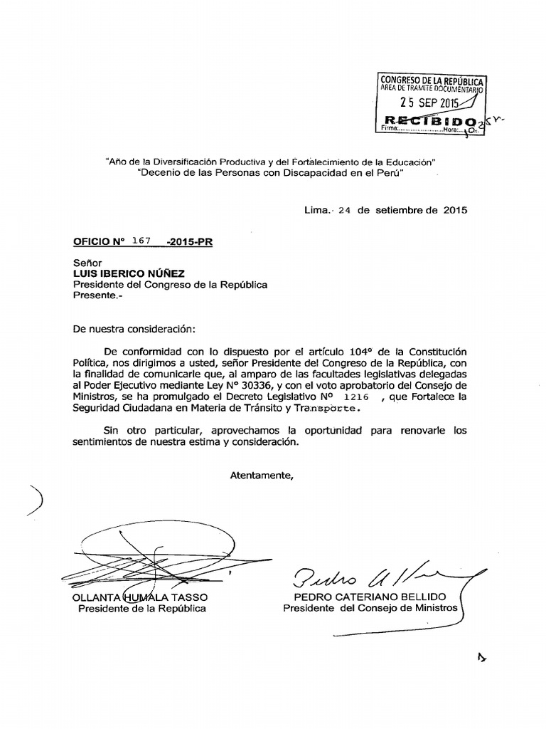 Dl. Nro 1216, Modificatoria RNT - PNP | PDF