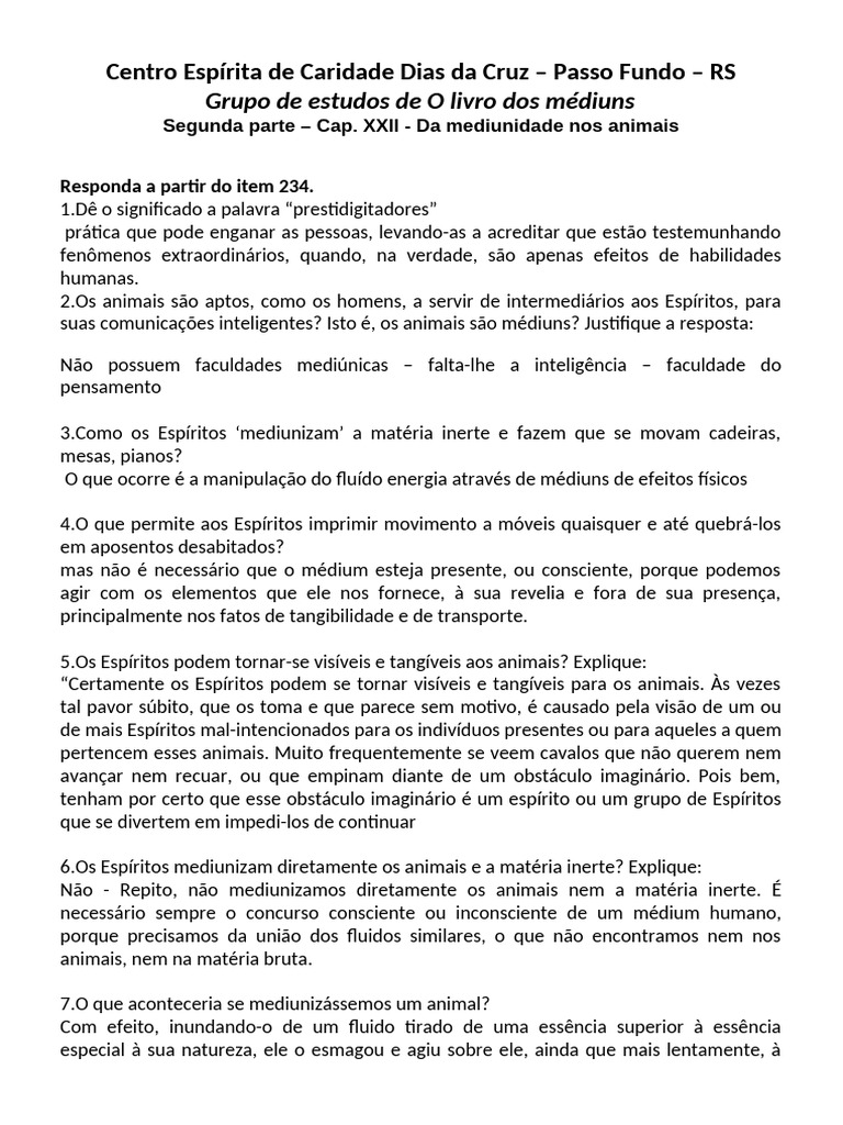 II parte - Cap 22 - Exercício I | PDF | Pensamento | Matéria