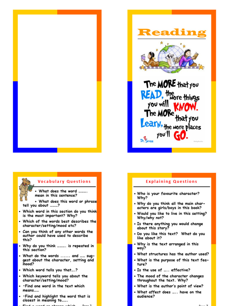 Reading Leaflet Comprehension Questions | PDF