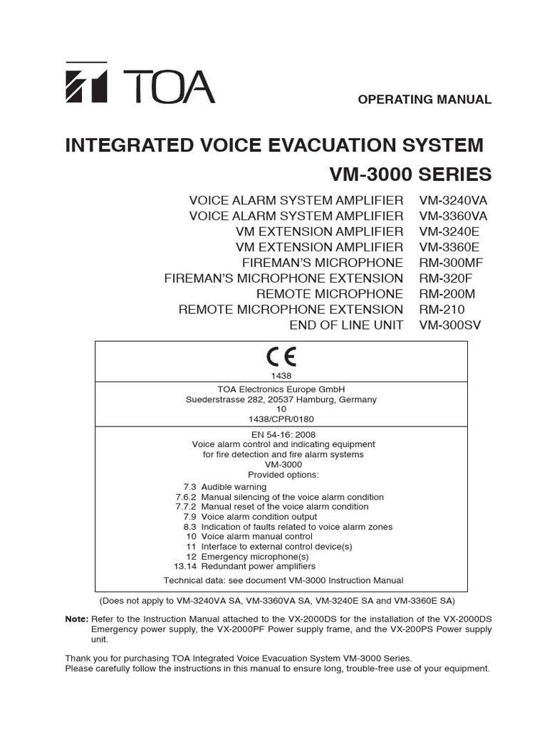VM 3000 Series OperatingManual en | PDF | Amplifier | Power Supply