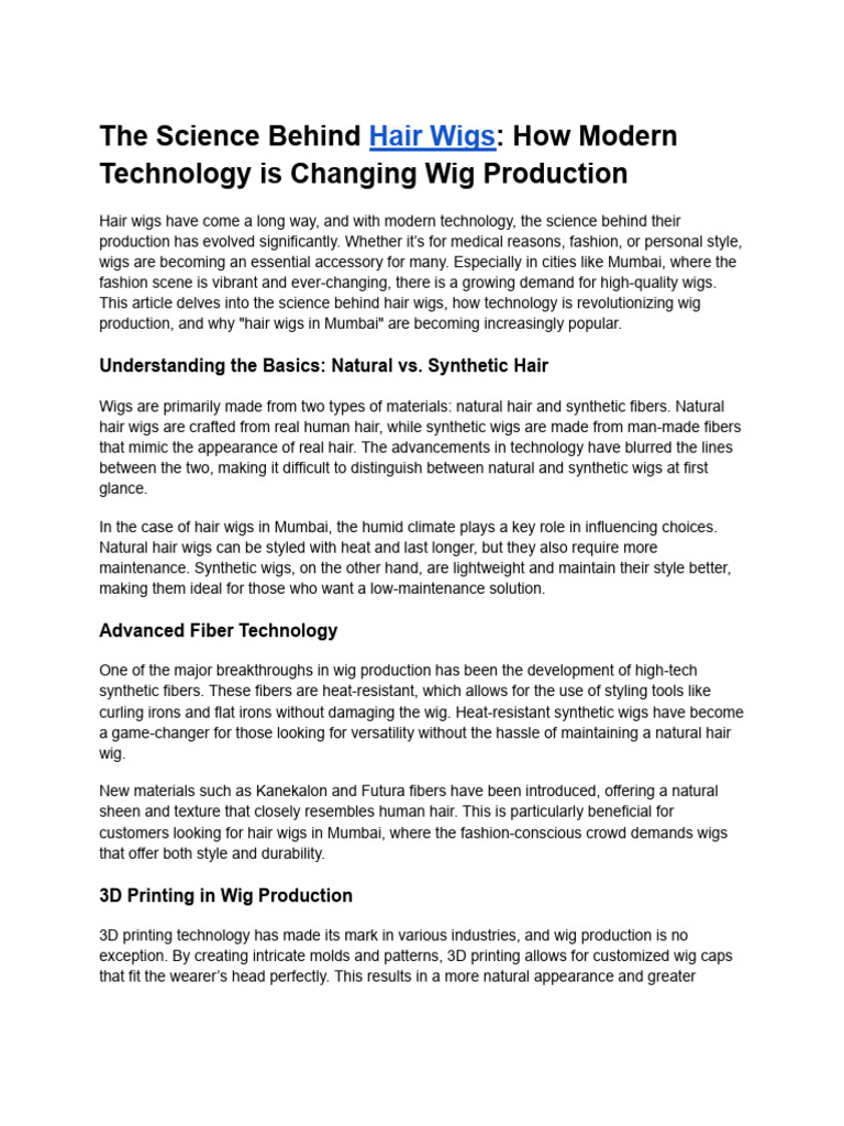 Hair Wigs for Men- Breaking Stereotypes and Embracing Style | PDF | Wig ...