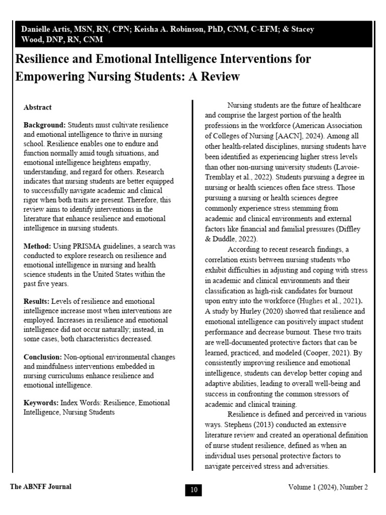 Enhancing Resilience in Nursing Students | PDF | Psychological ...