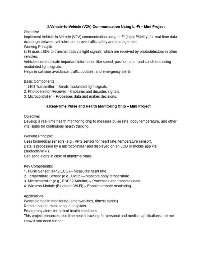 V2V Communication & Health Monitoring Projects | PDF