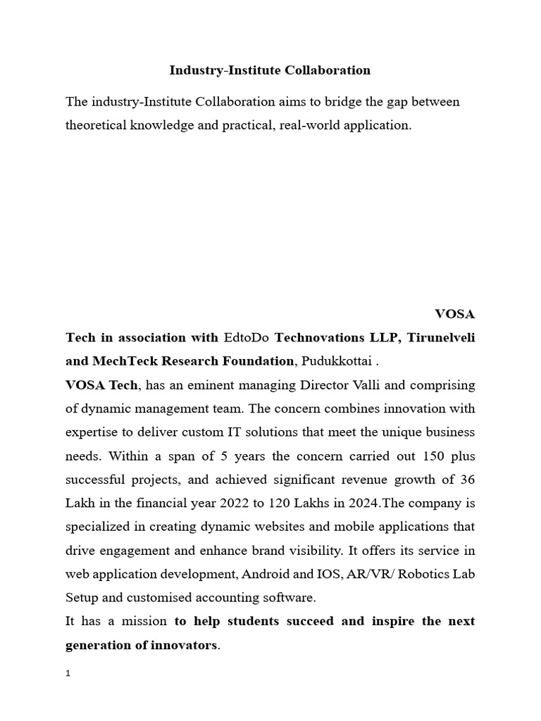 Industry Institute Collaboration | PDF