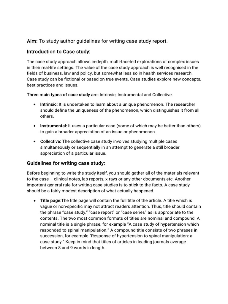 Case Study Author Guidelines | PDF | Abstract (Summary) | Methodology