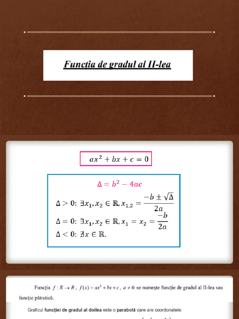 Functia de Gradul 2 - Min - Max - Preg9 - 2023 | PDF