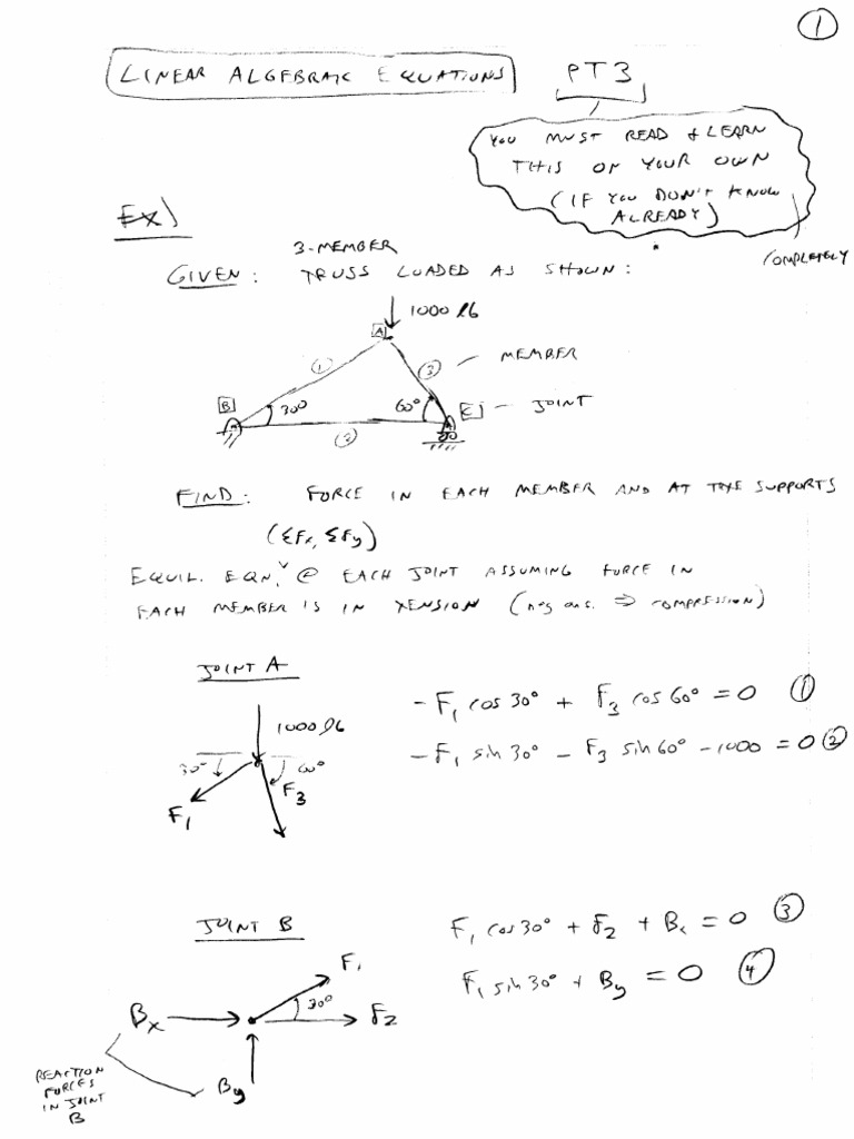 Linear Algebraic Equations Notes | PDF